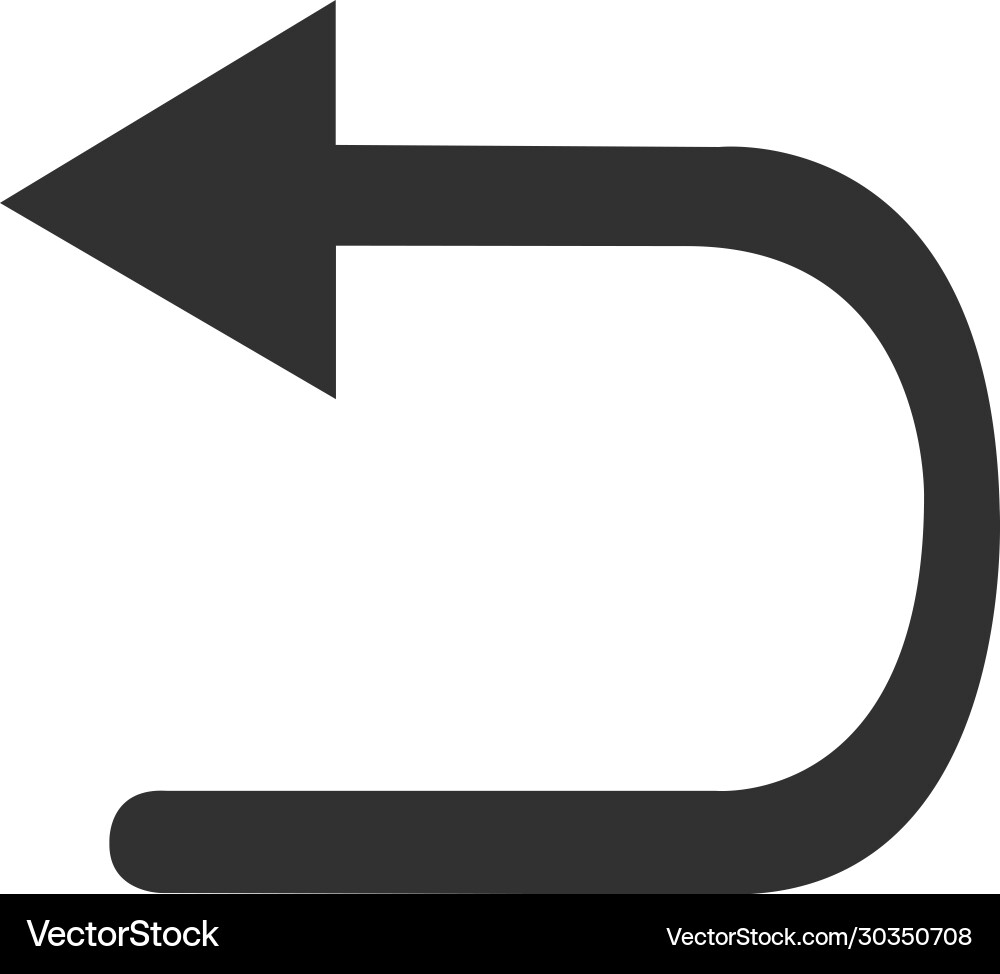 U turn icon or return arrows stock isolated Vector Image