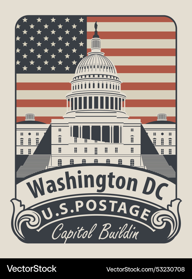 Usa capitol in washington dc Royalty Free Vector Image