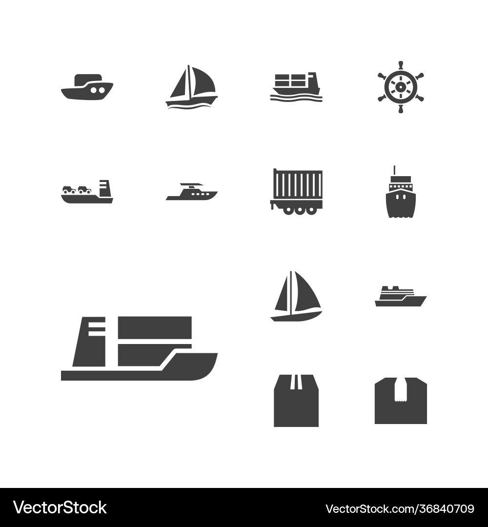 13 ship icons Royalty Free Vector Image - VectorStock
