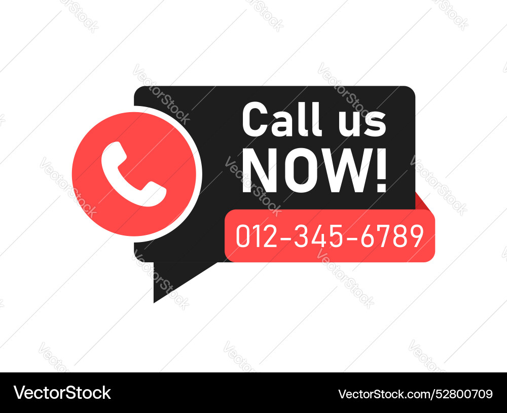 Call us button icon in flat style phone number Vector Image