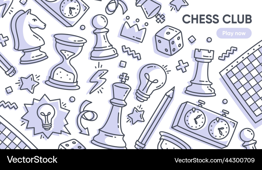 Chess Club - Doodle Concept Royalty Free Vector Image