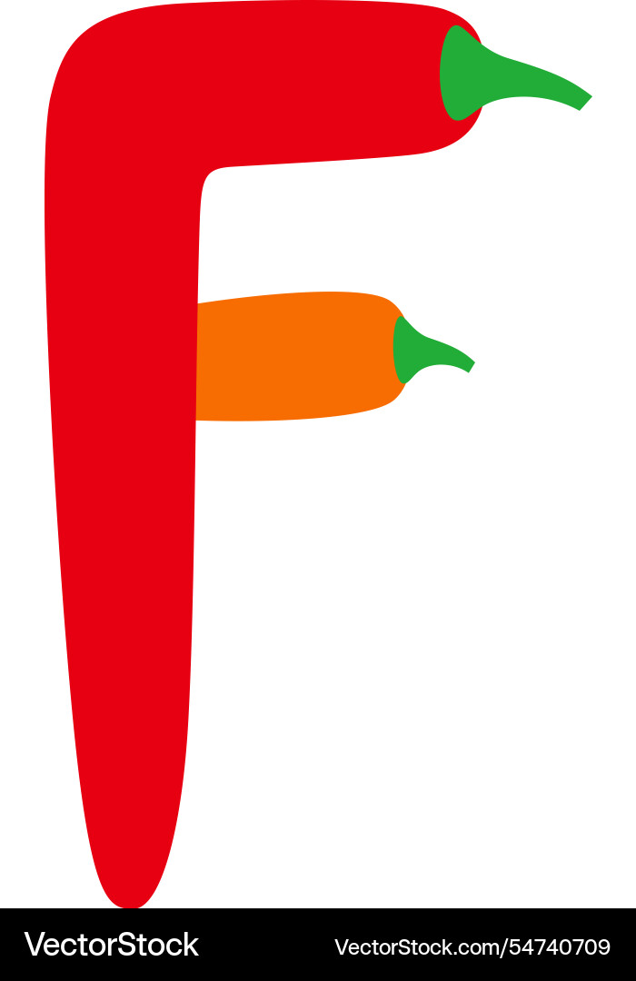 Chili pepper alphabet Royalty Free Vector Image