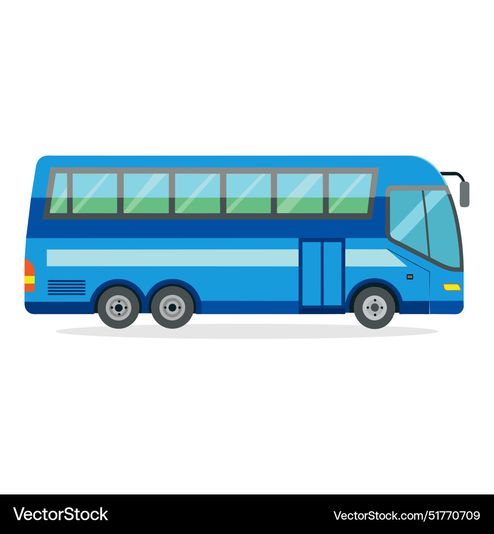 Coach bus vehicle road transport flat Royalty Free Vector