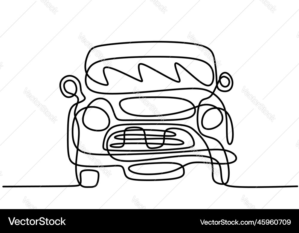 Continuous Line Mini Cooper Royalty Free Vector Image