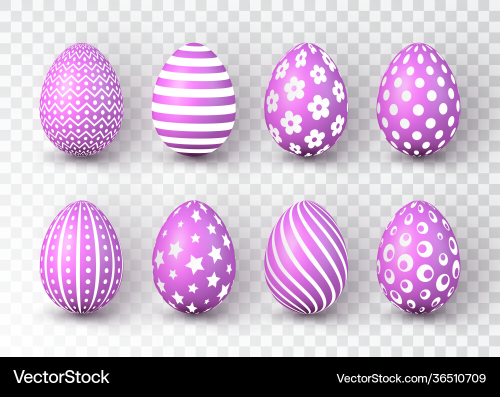 Happy easter color eggs on transparent Royalty Free Vector