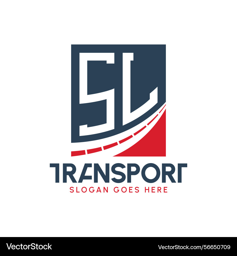 Letter sl transport logo design modern road Vector Image