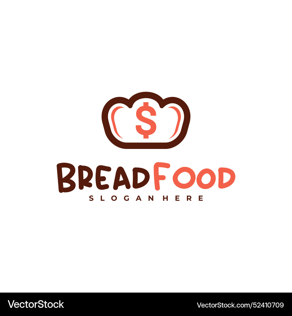 Money with bread logo template creative Royalty Free Vector