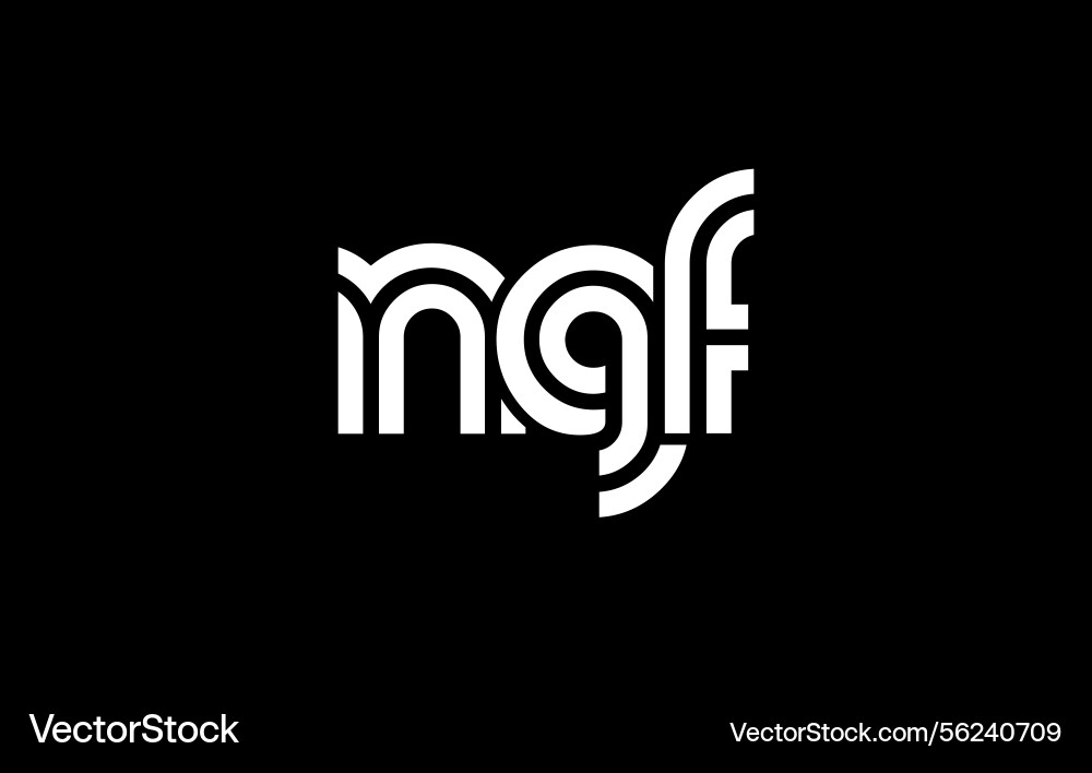 Ngf creative unique modern letter logo design Vector Image