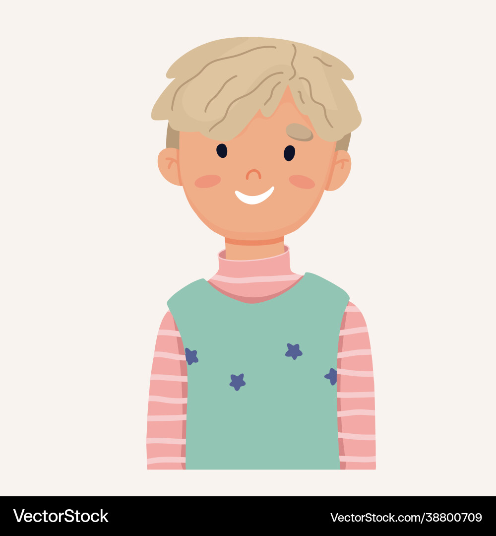 Portrait a schoolboy boy in vest Royalty Free Vector Image
