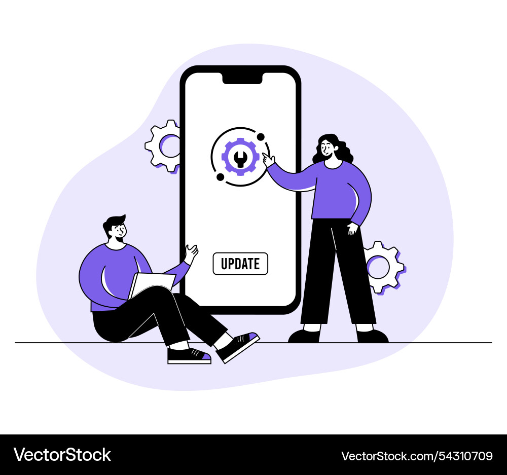 Software update flat Royalty Free Vector Image