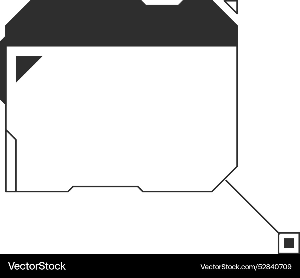 Tech title box black line text frame Royalty Free Vector