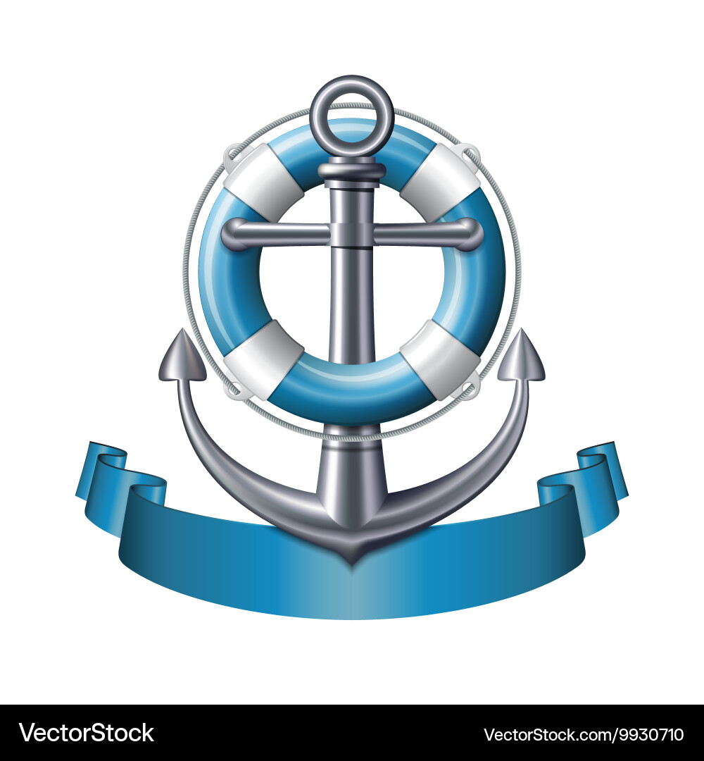 Anchor emblem Royalty Free Vector Image - VectorStock