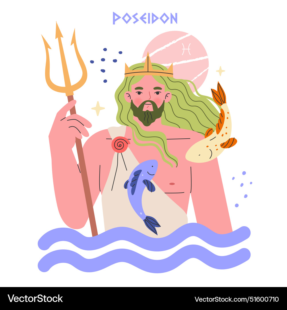 Ancient greek gods flat Royalty Free Vector Image