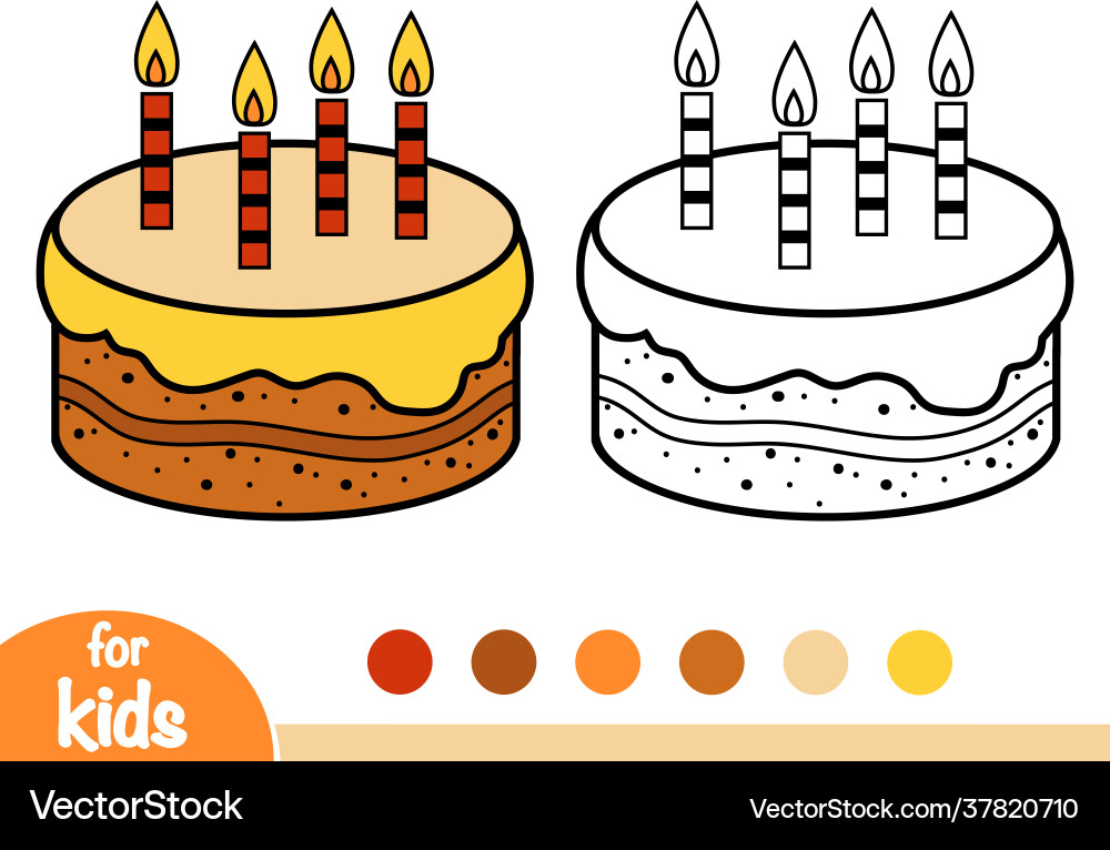 Coloring book cake Royalty Free Vector Image - VectorStock