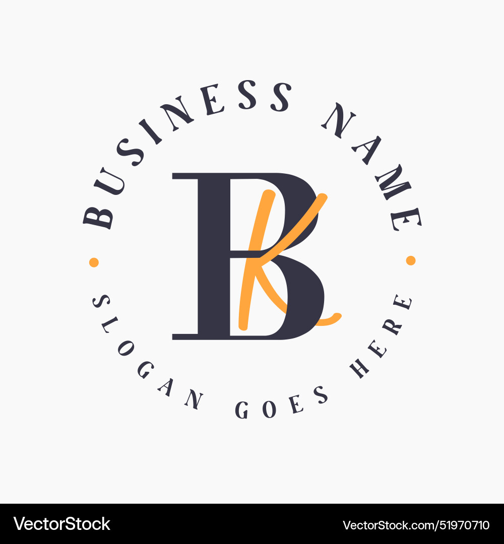 Elegant letter bk initials logo for corporate Vector Image
