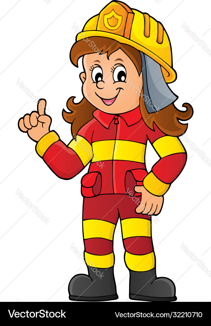 Firefighter woman image 1 Royalty Free Vector Image