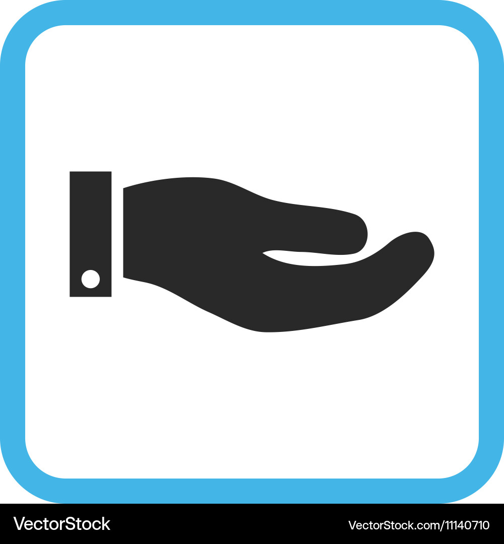 Hand icon in a frame Royalty Free Vector Image