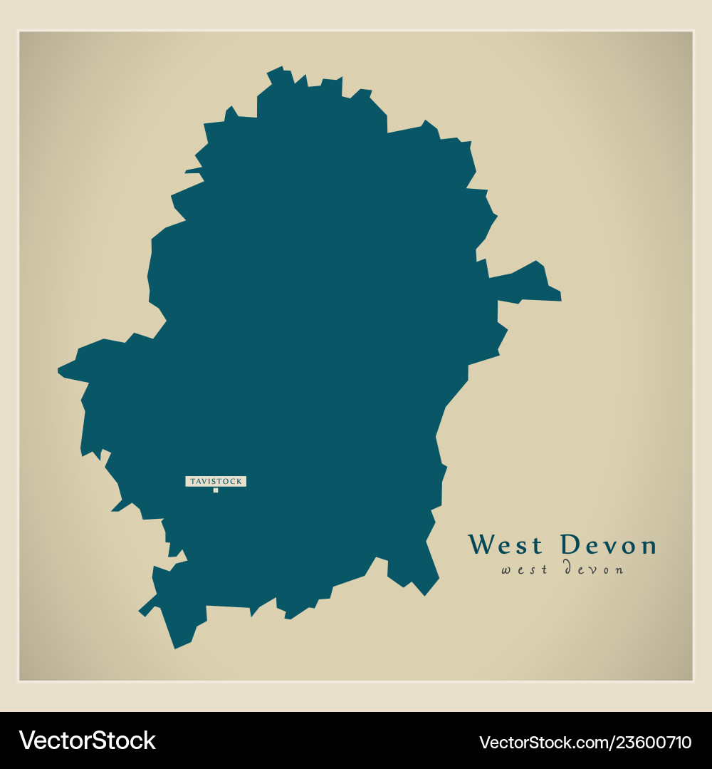 Modern map - west devon district uk Royalty Free Vector