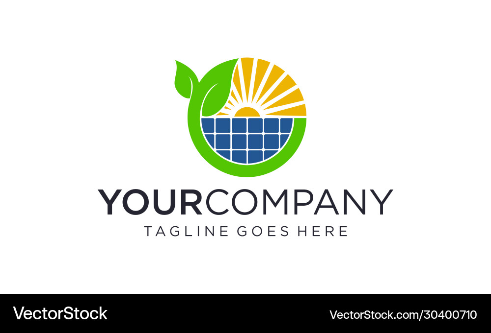 Modern Solar Energy Logo Royalty Free Vector Image