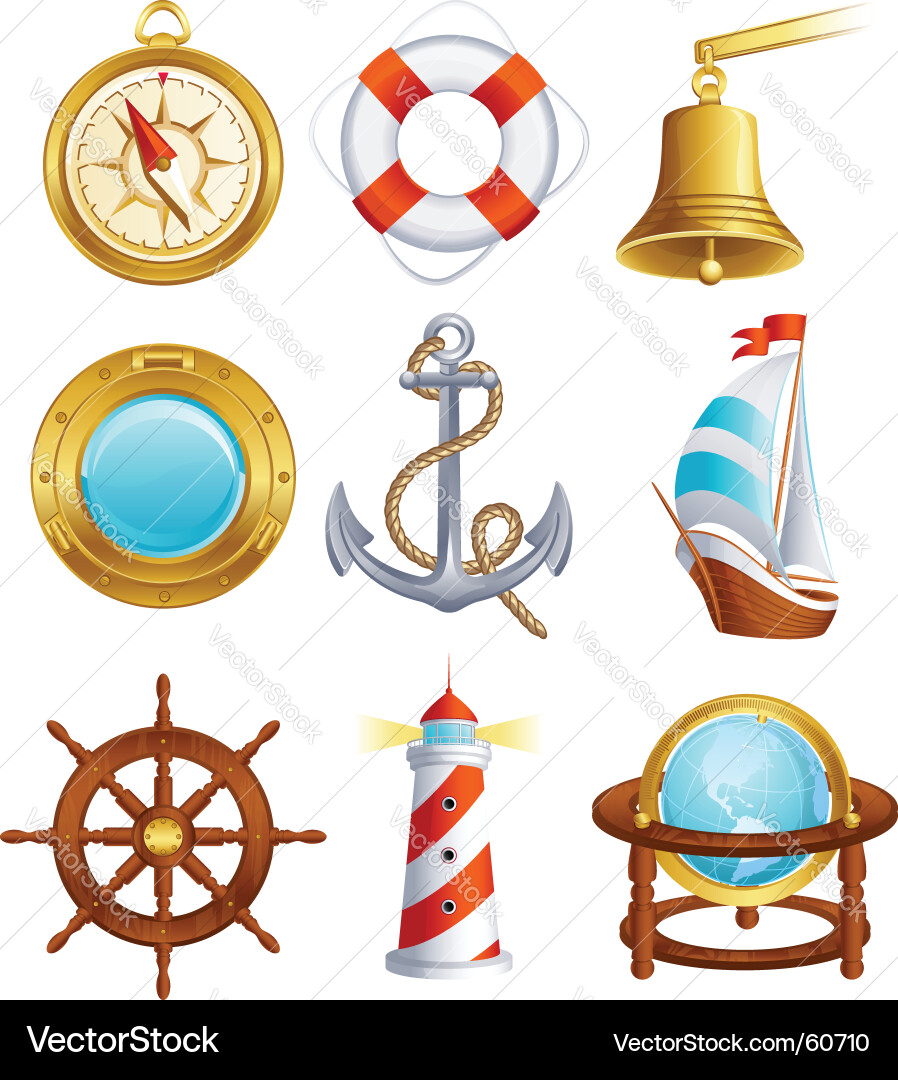 Sailing icons Royalty Free Vector Image - VectorStock