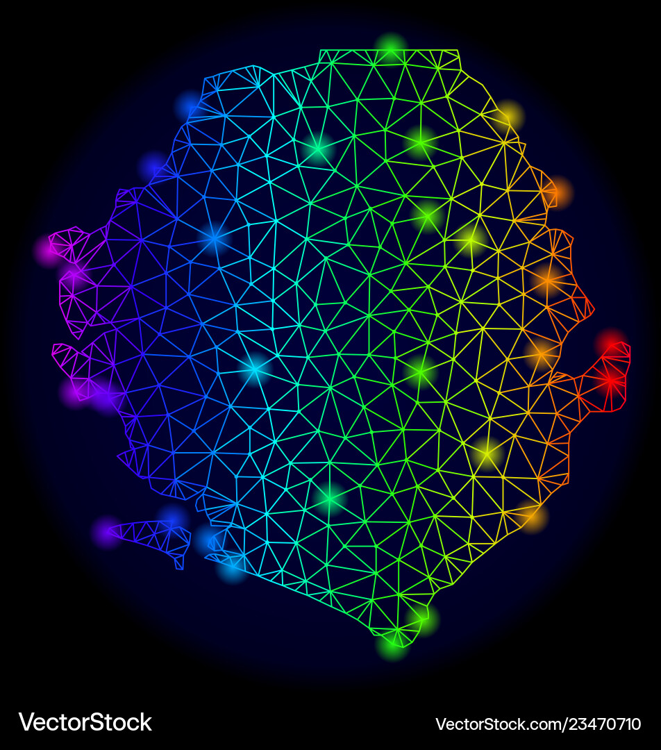 Spectrum Wireframe Map of Sierra Leone Royalty Free Vector