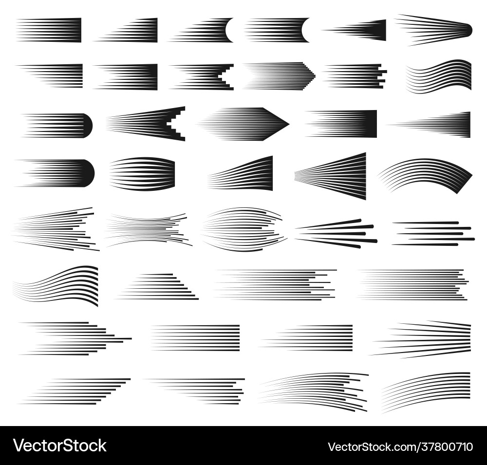 Speed lines abstract cartoon comic fast motion Vector Image