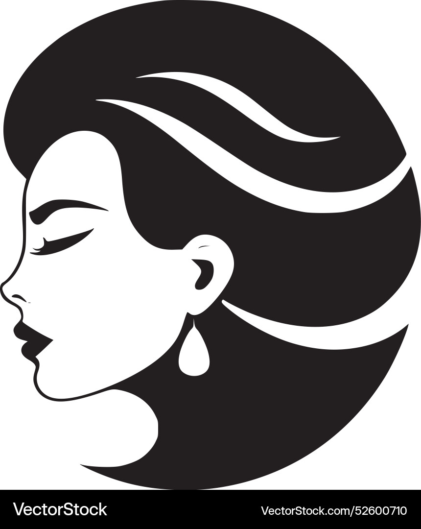 Woman - black and white Royalty Free Vector Image