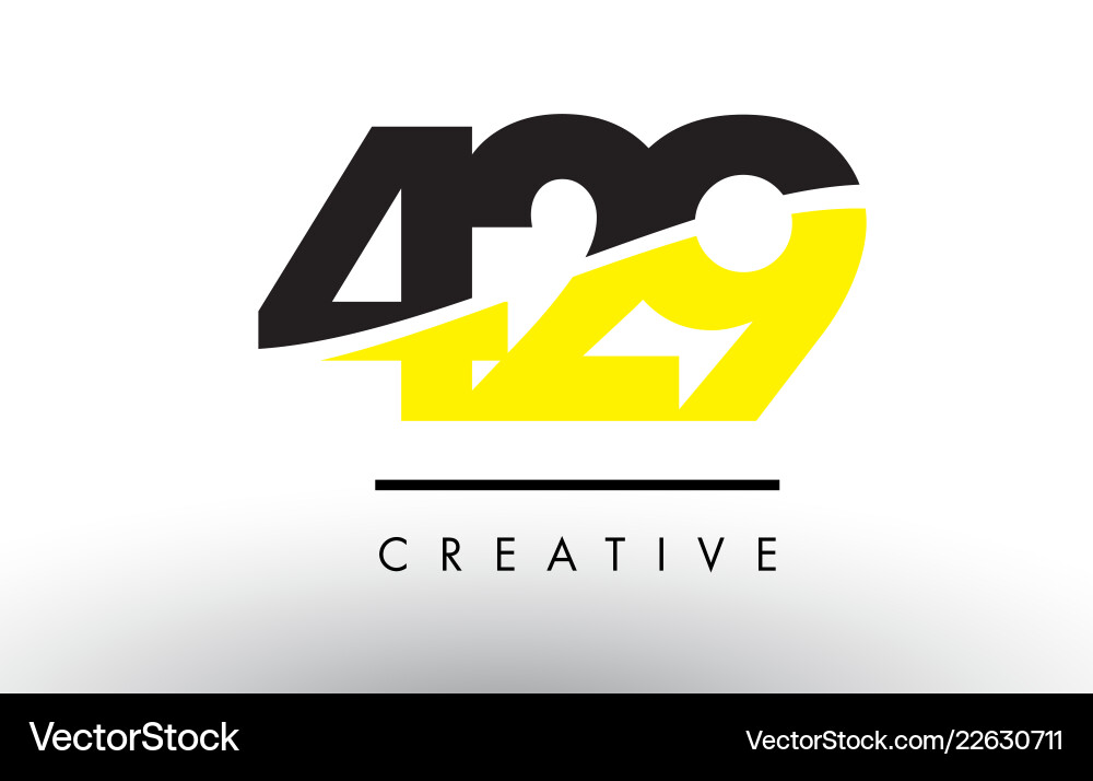 429 black and yellow number logo design Royalty Free Vector
