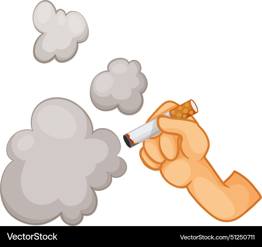 A hand holding cigarette Royalty Free Vector Image