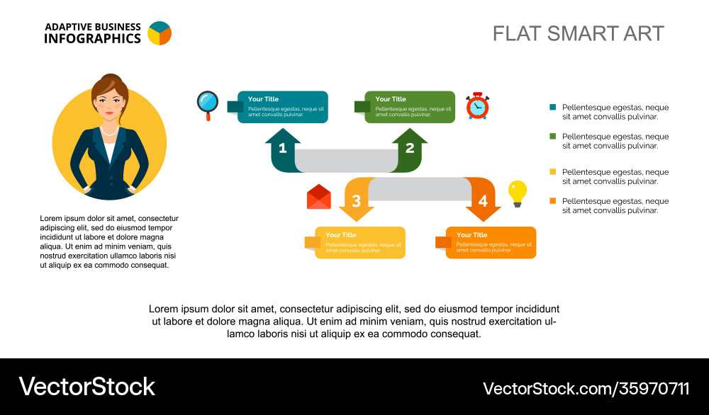 Arrow diagram slide template Royalty Free Vector Image