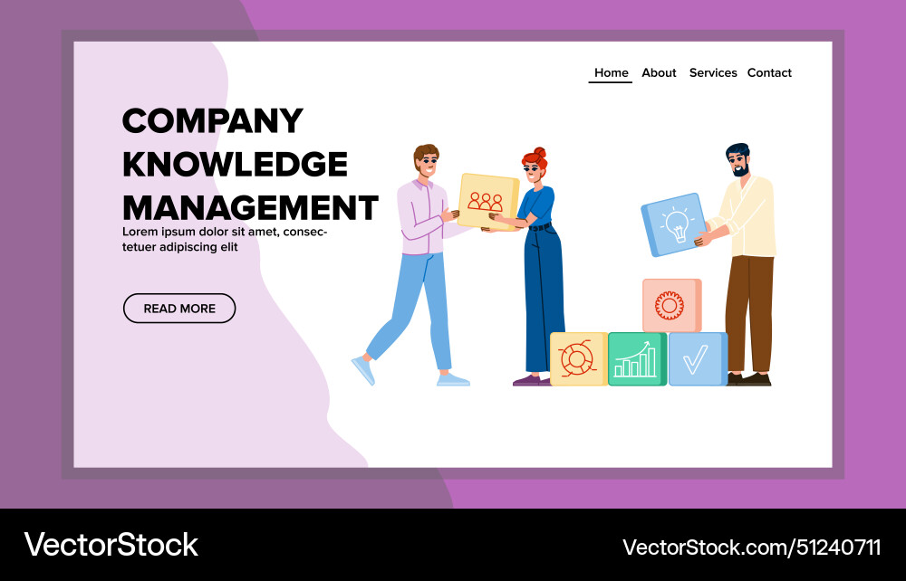Collaboration company knowledge management Vector Image