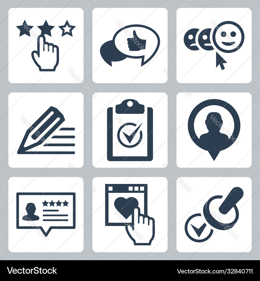 Customer testimonials icon set Royalty Free Vector Image