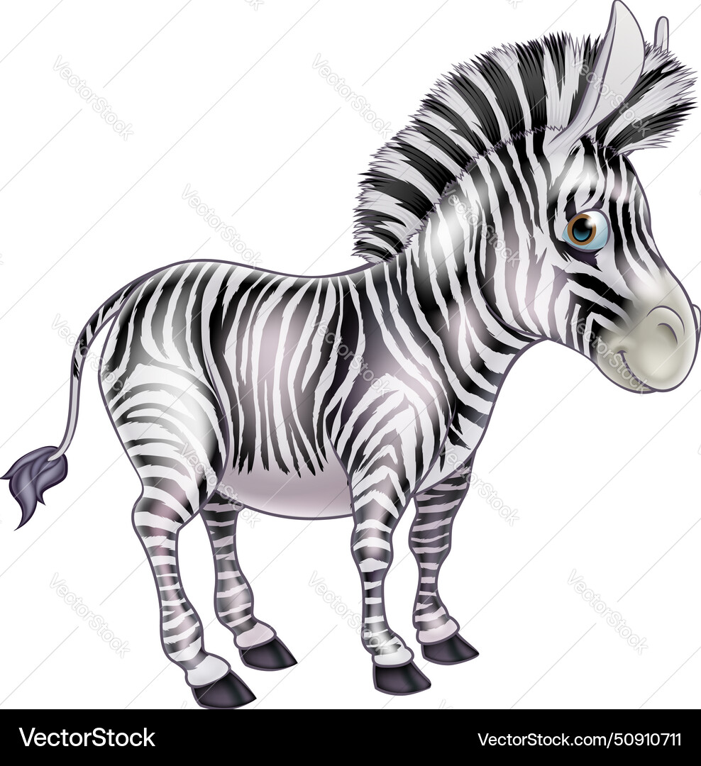 Cute cartoon zebra Royalty Free Vector Image - VectorStock
