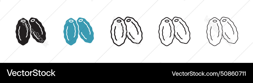 Date fruit icon set palm tree symbol Royalty Free Vector