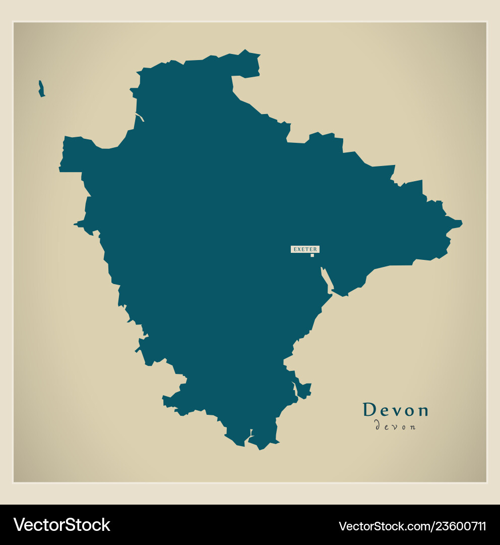 Devon County Map Royalty Free Vector Image - VectorStock