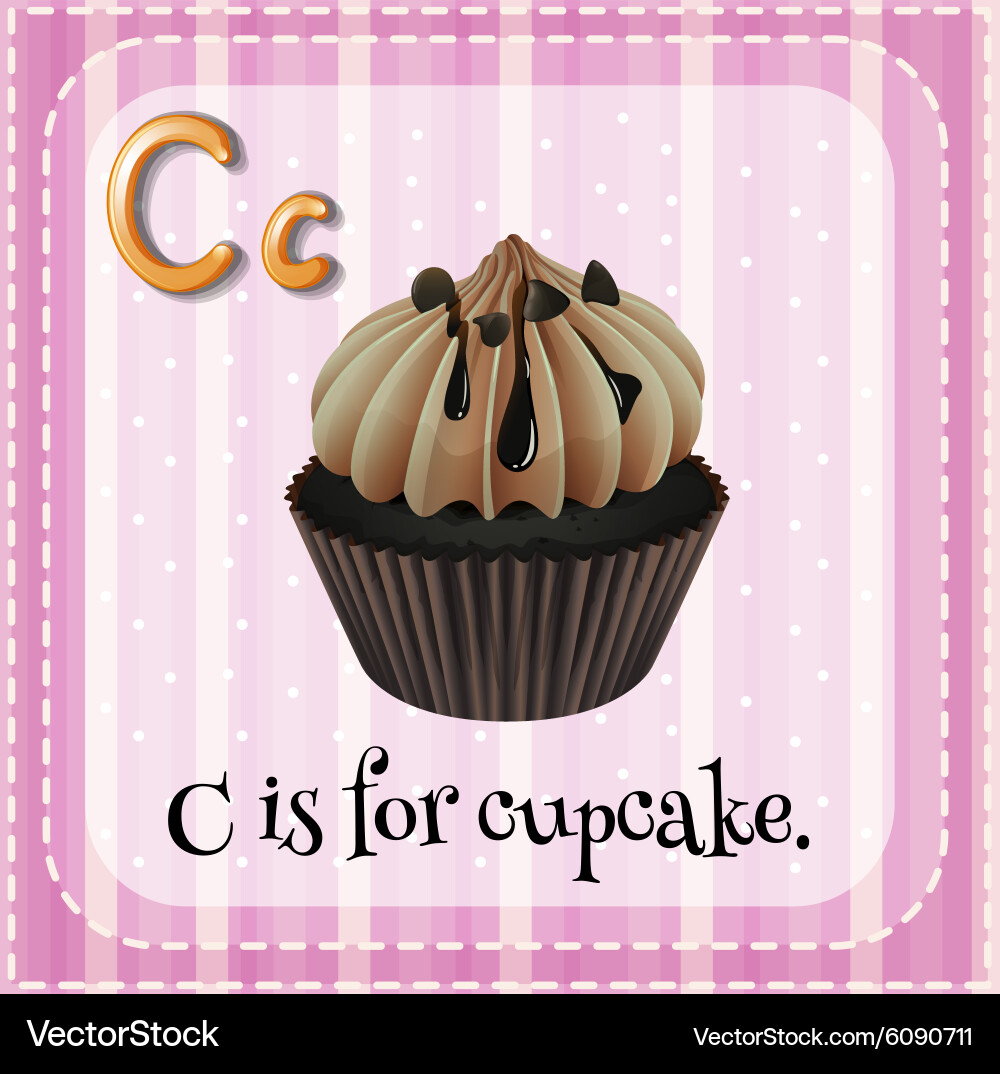Flashcard letter c is for cupcake Royalty Free Vector Image