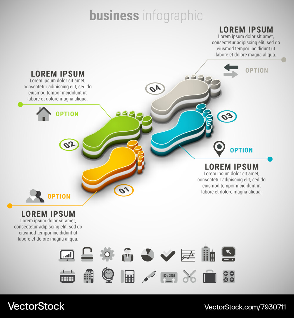 Footstep Infographic Royalty Free Vector Image