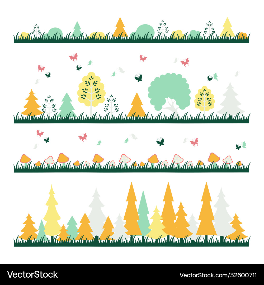 Horizontal abstract banners wild in forest Vector Image