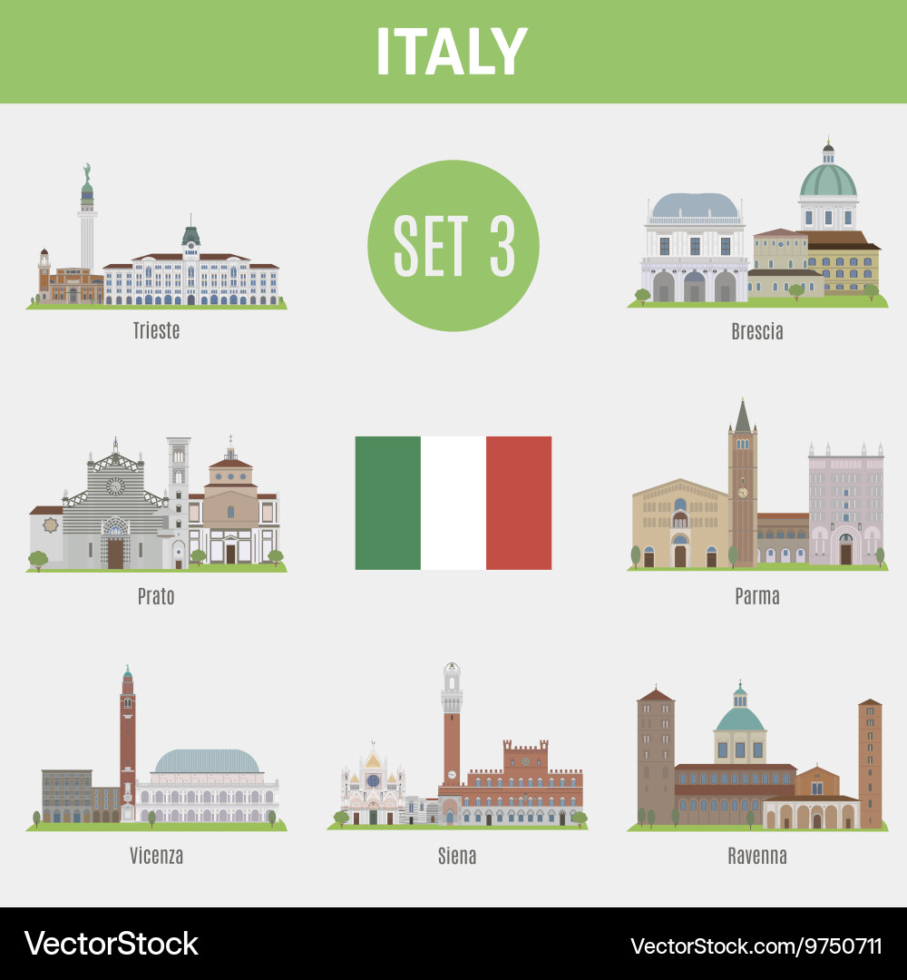 Italy cities Royalty Free Vector Image - VectorStock