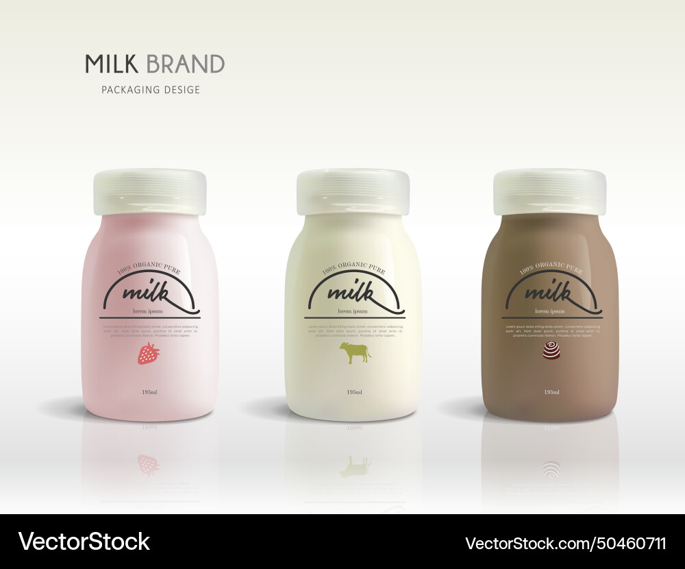 Milk bottle template design Royalty Free Vector Image
