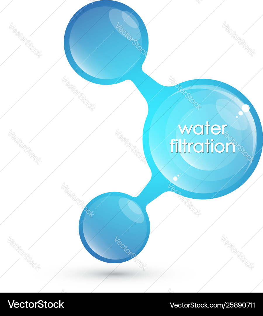 Molekülsymbol zur Filterung von Wasser Lizenzfreier Vektor