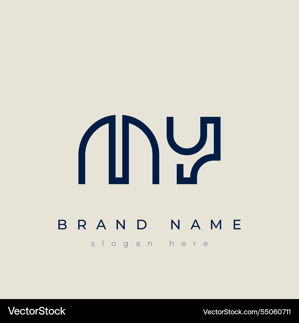 My alphabet letter icon logo Royalty Free Vector Image