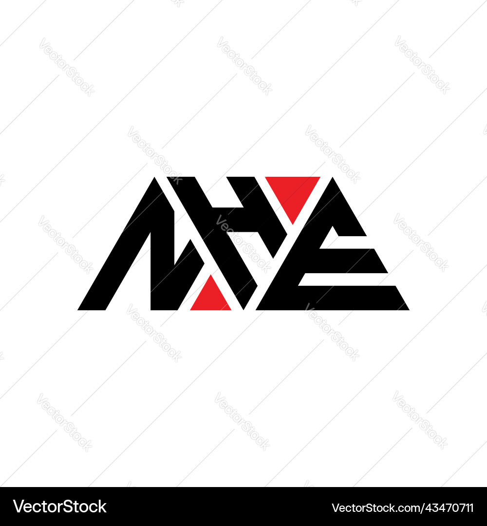 Nhe triangle letter logo design Royalty Free Vector Image