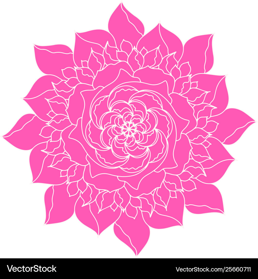 Pink Peony Floral Logo Royalty Free Vector Image