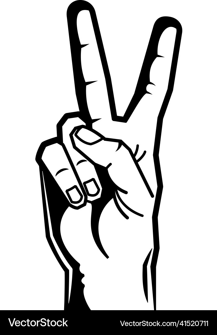 Zwei Finger Gestenzusammensetzung Lizenzfreies Vektorbild