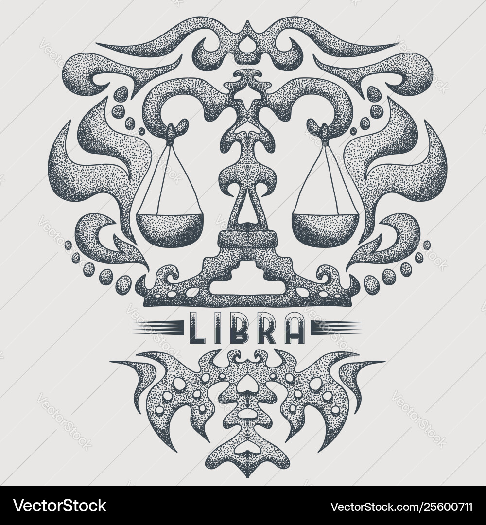 Vintage Libra Scales Symbol Royalty Free Vector Image