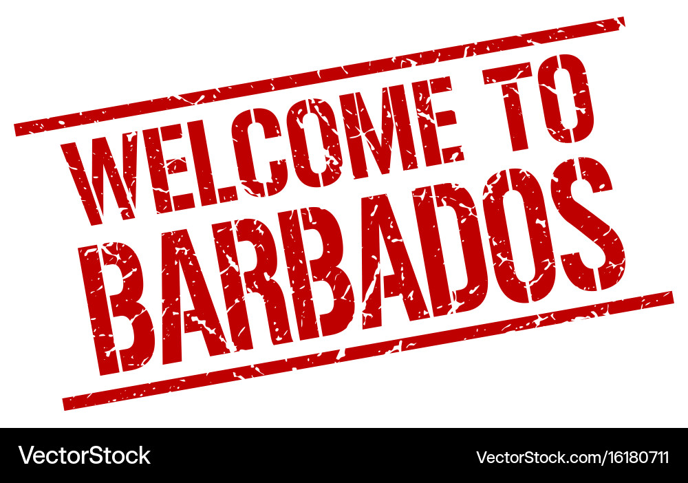 Welcome to barbados stamp Royalty Free Vector Image