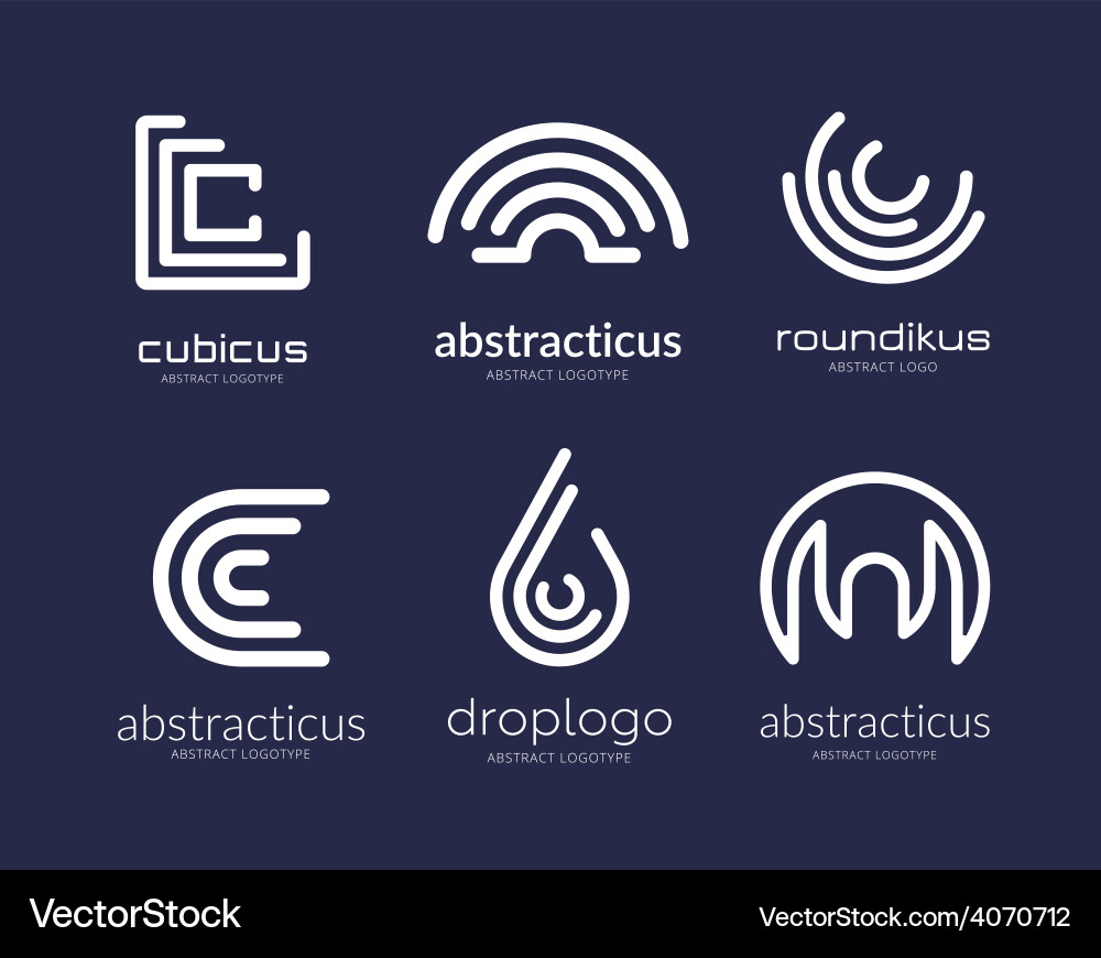 Abstract logo template set for branding Royalty Free Vector