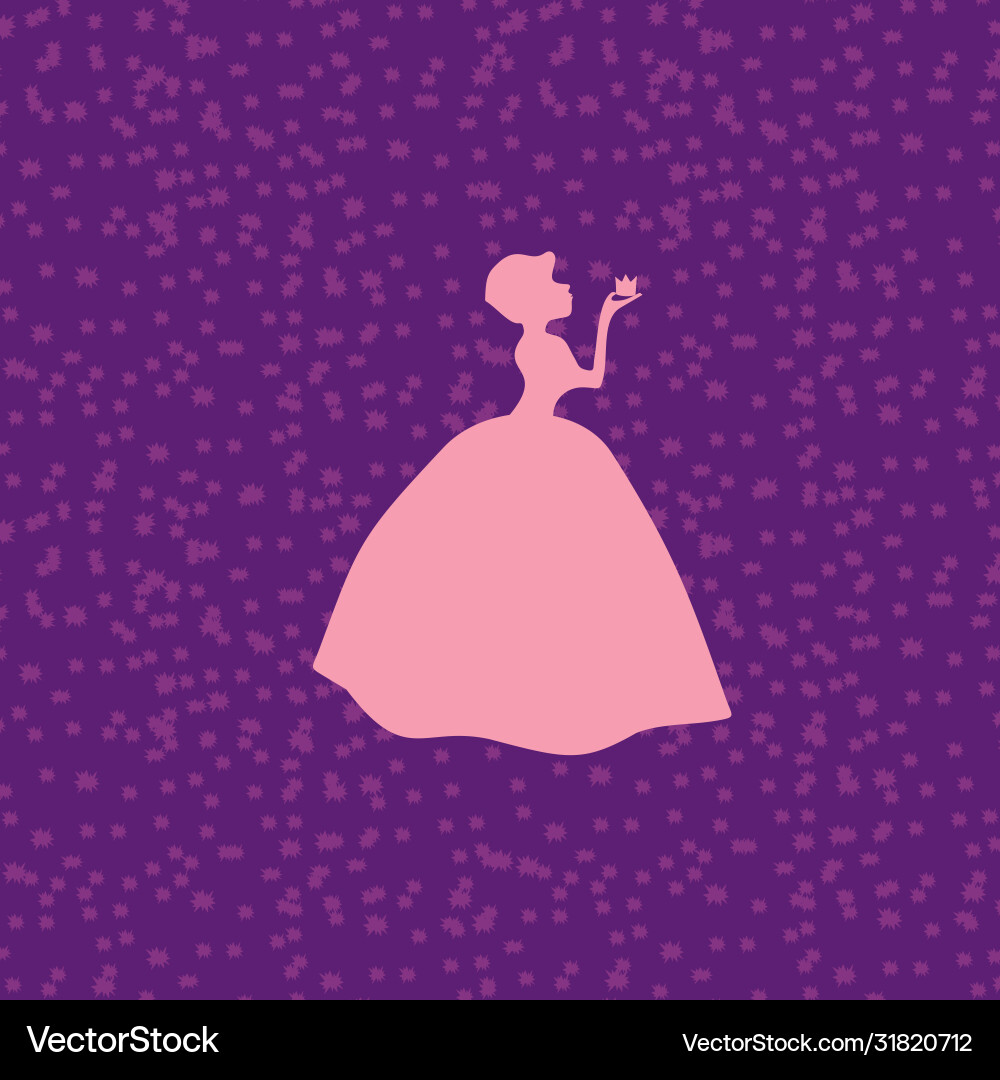Beautiful princess keeping a bird on hand Vector Image