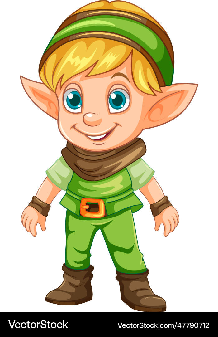 Süße chrustmas eld Cartoon Charakter Lizenzfreier Vektor